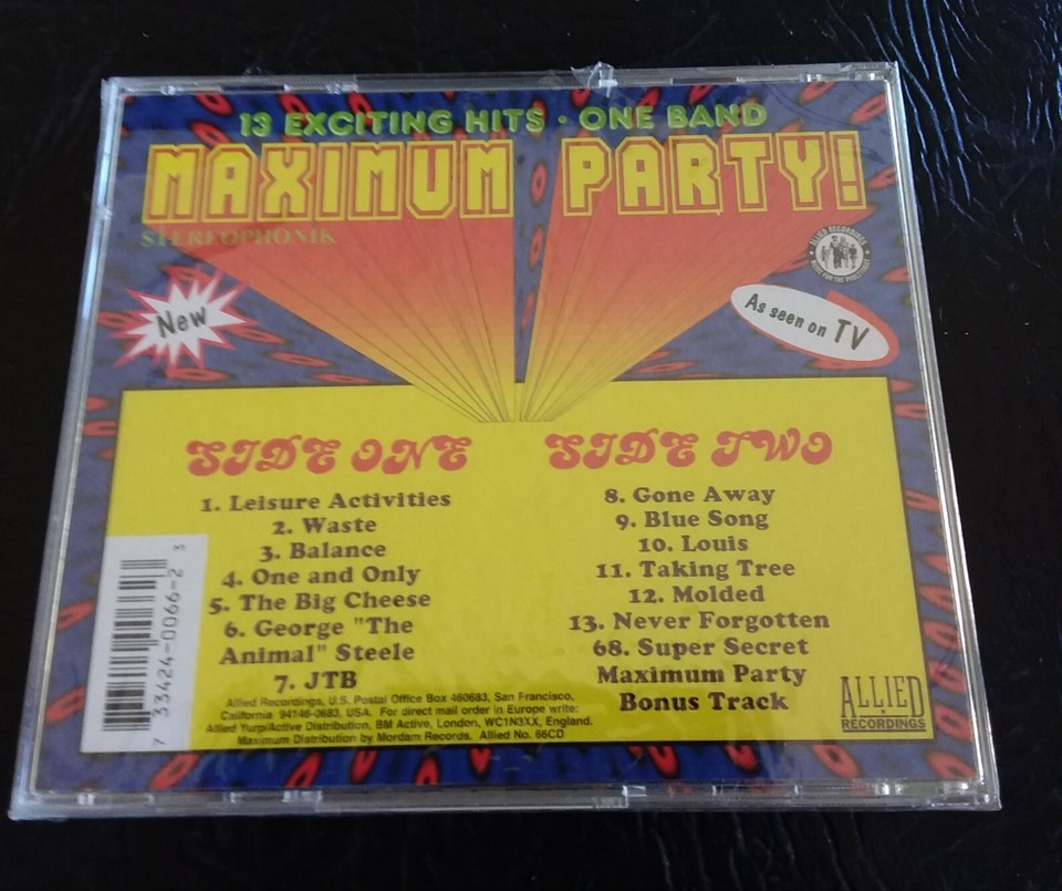 PEACEFUL MEADOWS cd "Maximum Party" 1996 Allied NEW Sealed 14 Trax ...