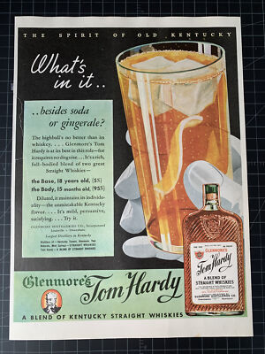 Vintage 1936 Glenmore’s Tom Hardy Whiskey Print Ad | eBay