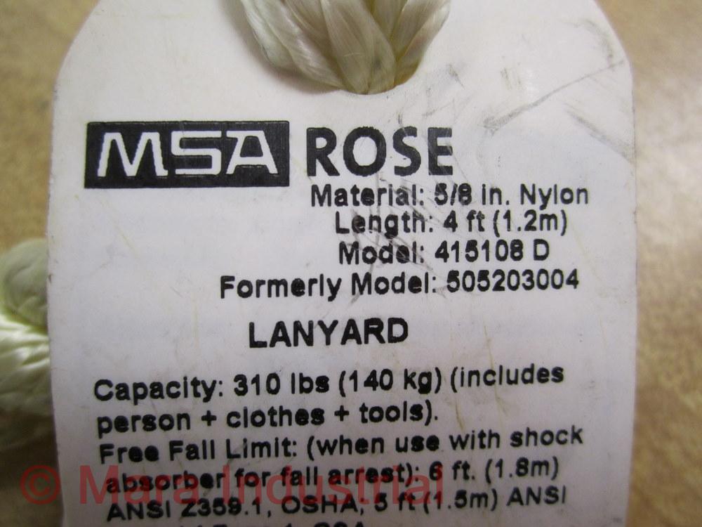 MSA/ROSE 415108 4 Foot Lanyard | eBay