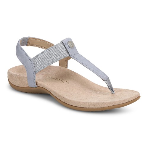 Vionic Brea Women's Toe Post Comfort Sandal Blue Mist - 7 Wide ...