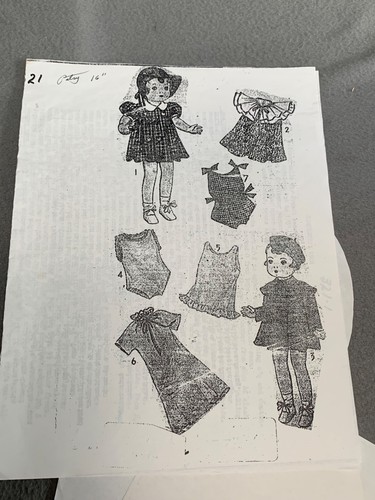 Vintage Simplicity Pattern 1901 Patsy 16" Dolls Dress & Accessories ...