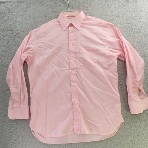Ben Silver Shirt Mens Large 16 Pink Solid Long Sleeve Button Up Dress ...