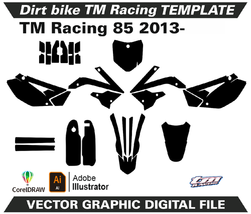 TM Racing 85 2013- Template Vector Format Ai CDR M121 | eBay