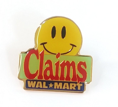 Walmart Lapel Pin Claims Department Smiley Face | eBay