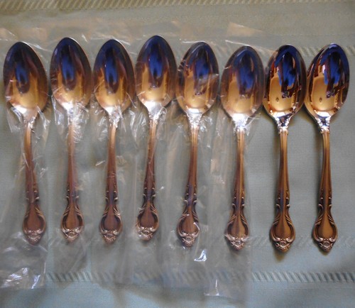 International Lyon Queen's Fancy 8 Teaspoons Set Stainless Flatware 6 ...
