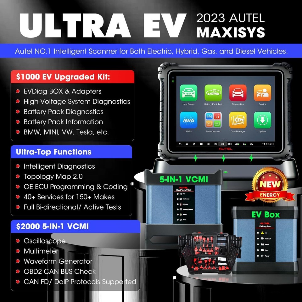 Autel MaxiSys Ultra EV Electric Intelligent Diagnostic Scanner VCMI ...