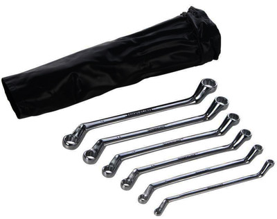6 Piece Deep Offset RING SPANNERS Set 6-17mm Wrench Spanner Chrome ...