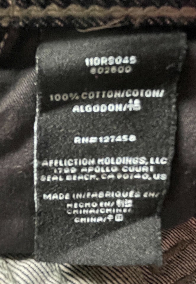Affliction Black Premium - Straight Leg - NWT - Size 30 - New With Tags ...