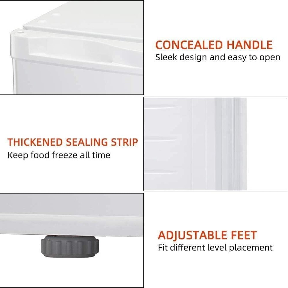 Compact Chest Upright Freezer Reversible Stainless Steel Door,1.1 cu.ft ...