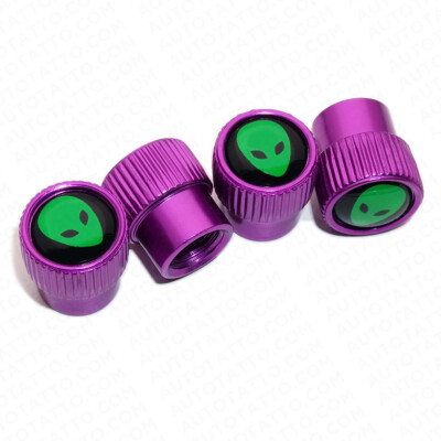 4pcs Universal Fit Alien Car Wheels Tire Air Valve Caps Stem Dust Cover ...