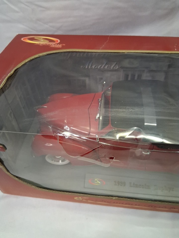 Signature Models Red 1939 Lincoln Zephyr 1:18 Scale!! New Open Box. Box ...