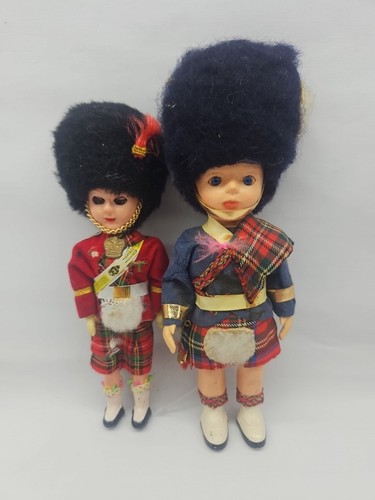 LOT 2 Vintage Empire Made Scottish Souvenir Guard Doll Hard Plastic ...
