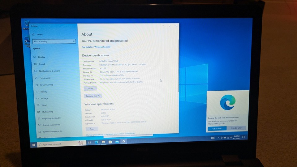 Dell Inspiron 5758 Laptop 17.3", Intel I3-5015U, 16GB RAM, 128 SSD ...