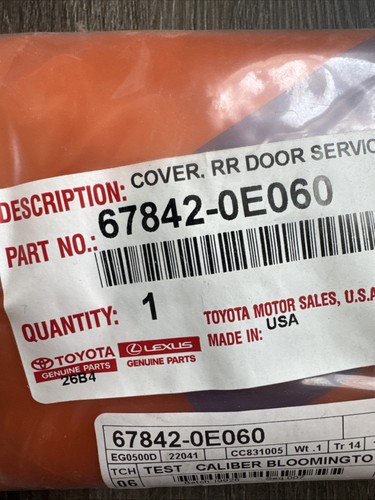 Genuine OEM Toyota 67842-0E060 Driver Rear Door Water Shield 2014-19 ...