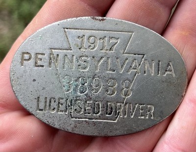 Vintage Antique 1917 Pennsylvania Driver License Badge | eBay