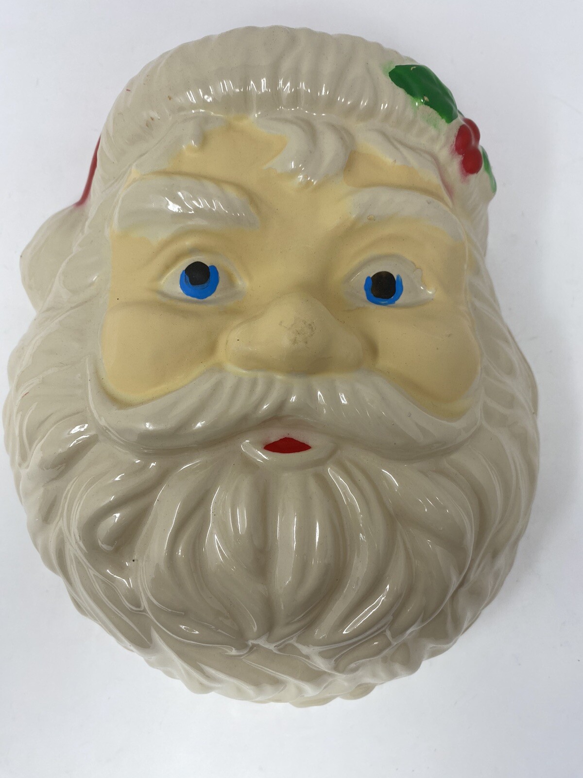 Vintage Christmas Mid Century Santa Blow Mold Face Lamp Post Cover | eBay