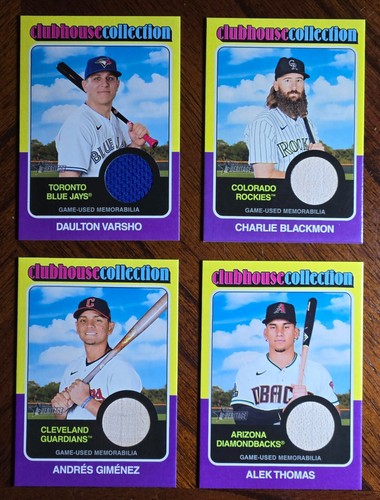 Lot of 4 2024 Topps Heritage Clubhouse Collection Relic Cards | eBay