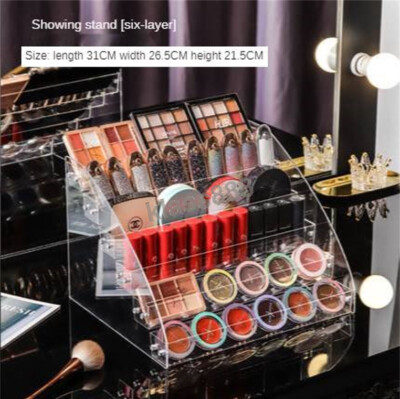 6 Levels Clear Acrylic Makeup Powder Eyeshallow Palette Lipstick ...