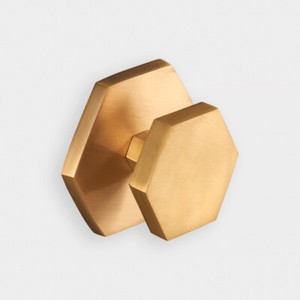 Luxury Modern Hexagonal Solid Brass Exterior Front Door Gold Centre ...