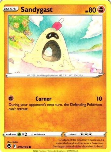 2022 POKEMON TCG SILVER TEMPEST SANDYGAST 099/195 COMMON CARD | eBay