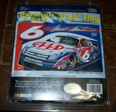 MARK MARTIN #6 AAA PREMIUM 3X5 BSI 3 SIDED FLAG BRAND NEW!!! | eBay