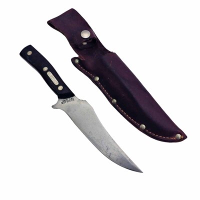 Schrade Old Timer 150T Knife Fixed Blade Deer Slayer w/ Sheath Vintage ...