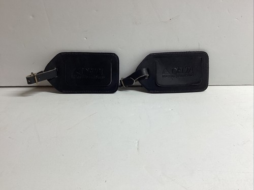 Vintage~Delta Air Lines~Set Of 2~Leather Luggage Tag’s~Never Used | eBay
