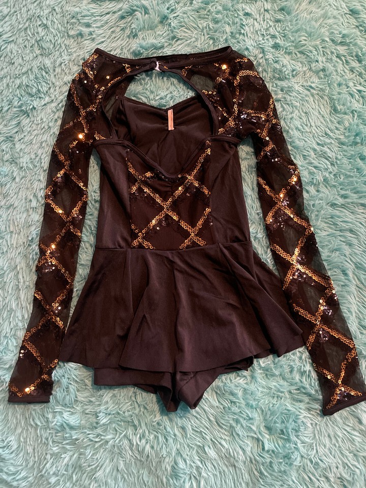 Dance Costume Size SA Adult Weissman 64830 Black Contemporary Sequin | eBay