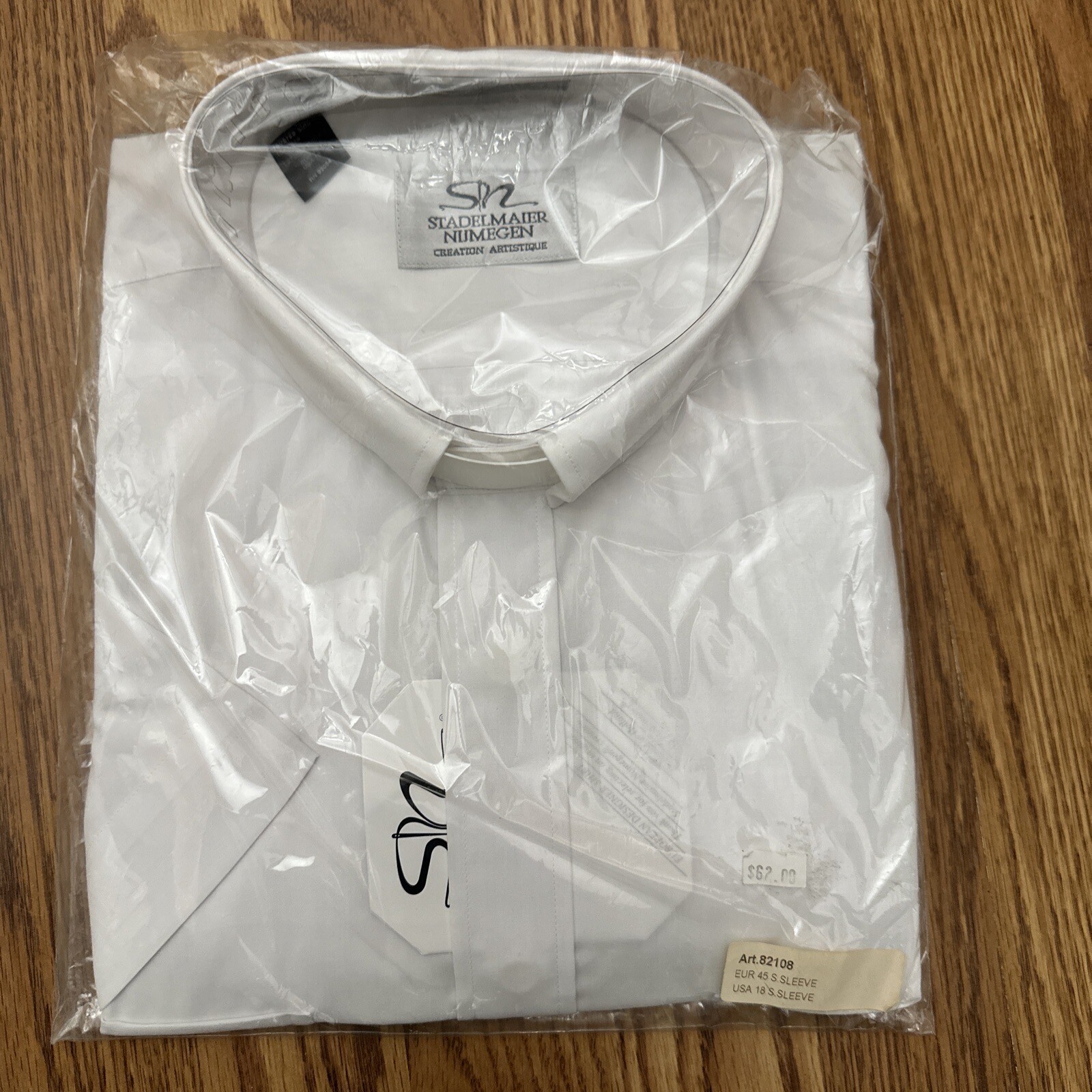 NEW STADELMAIER NIJMEGEN WHITE CLERGY PRIEST SHIRT SZ 18 SHORT SLEEVE ...