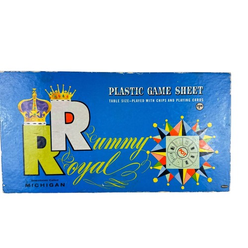 Vintage 1937 Rummy Royal Michigan Game Plastic Table Size Game Sheet ...