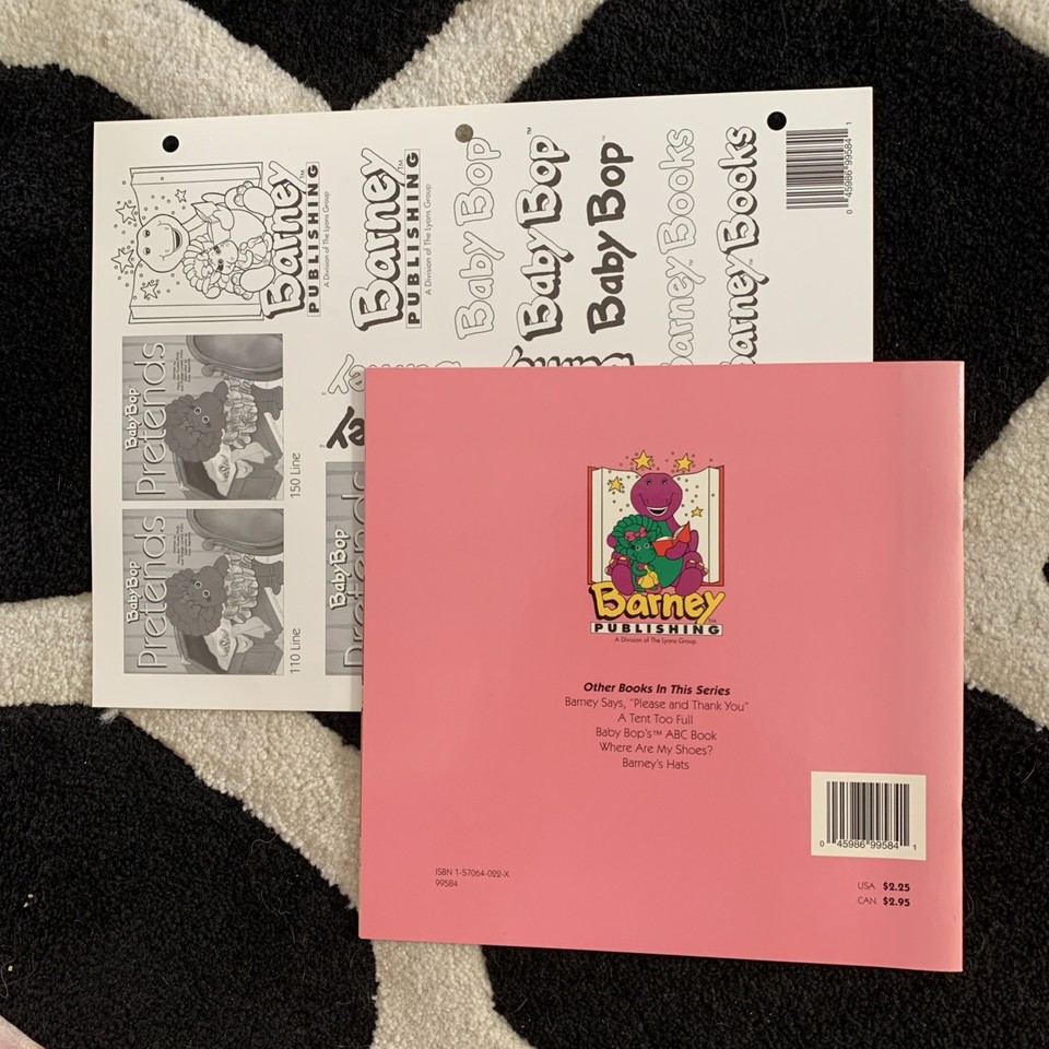 Baby Bop Pretends Vintage 1994 Barney The Dinosaur Picture Book With ...