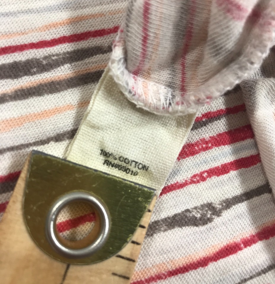 Ruff Hewn T Shirt Women's 2X Red Blue Striped Pullover Top Round Lace ...