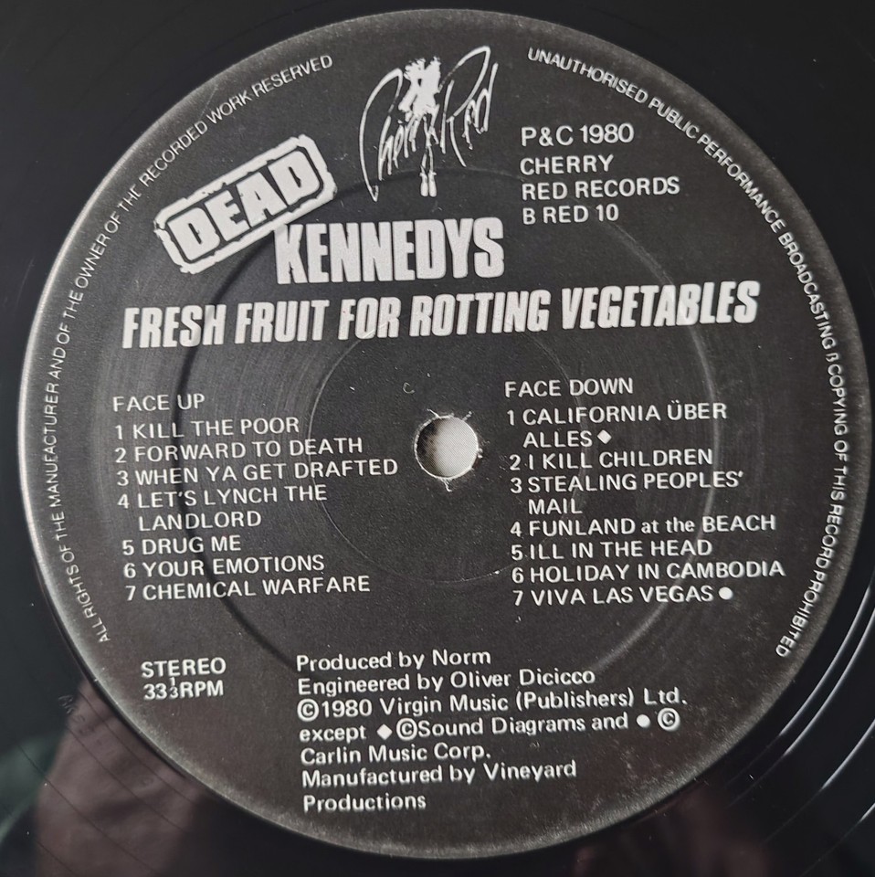 The Dead Kennedys, Fresh Fruit for Rotting Veg, A1 First Press, Superb ...