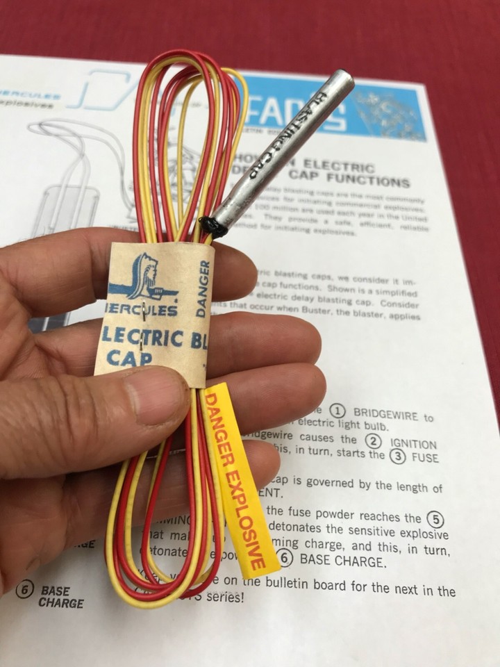 INERT BLASTING CAP MOVIE AIRSOFT PAINTBALL PROP, Hercules Powder ...
