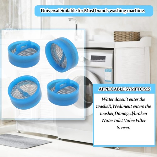 4pcs Washer Water Inlet Valve Filter Screen Washing Machine Replacement ...