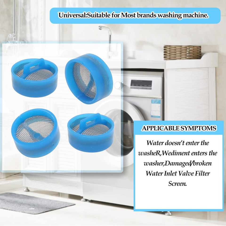 4pcs Washer Water Inlet Valve Filter Screen Washing Machine Replacement ...