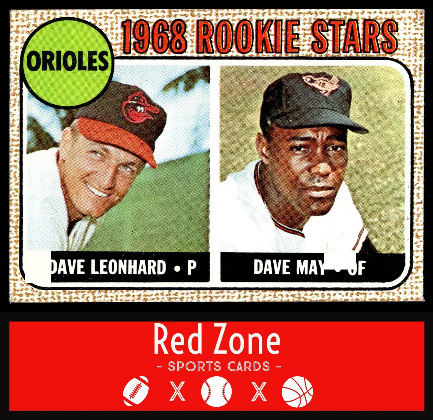 1968 Topps - #56 Orioles Rookie Stars (Dave Leonhard / Dave May) RS, RC ...
