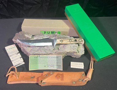 1971 Puma 6393 "Skinner" handmade German Knife w/Stag Handles, original ...