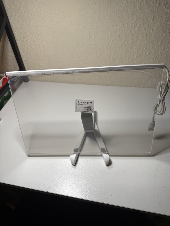 Acrylic LED Message Board Light Up Memo Pad 7 Neon Pens Children’s Art ...