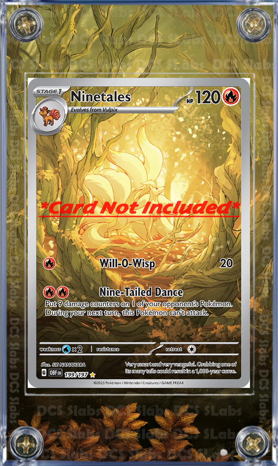 Pokemon Ninetales IR 199/197 Obsidian Flames Custom Display Case Slab ...