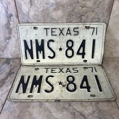 1971 Vtg Texas License Plate Bar Room Decor Man Cave NMS 841 | eBay