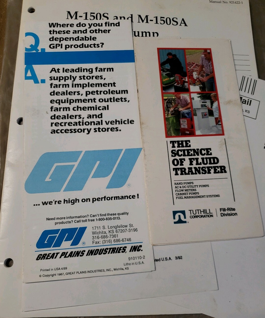 GPI Fuel Pump M-150S and M-150SA Owner's Manual 1R-1299-Y21 | eBay