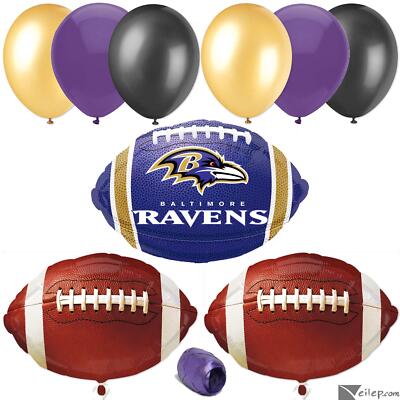 Baltimore Ravens Football Decor Party Starter Kit 10pc Balloons, Purple ...