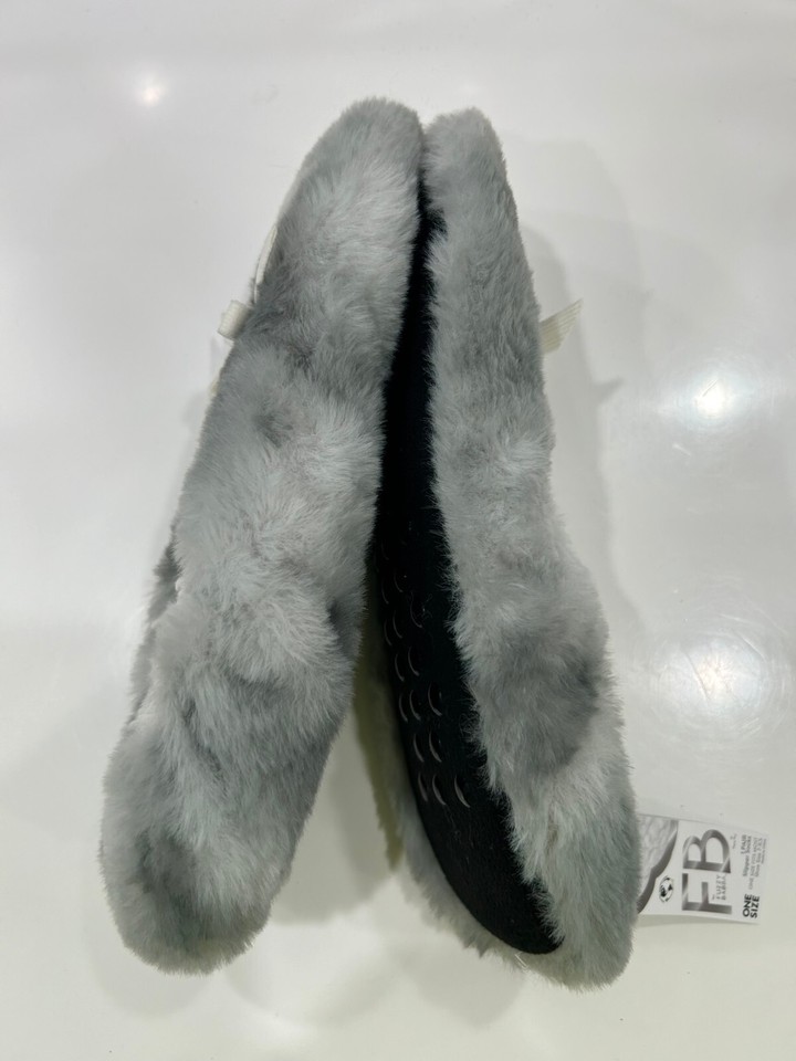 NWT Womens Fuzzy Bubba Grey Comfy Stretchy Slippers 86694616024| eBay