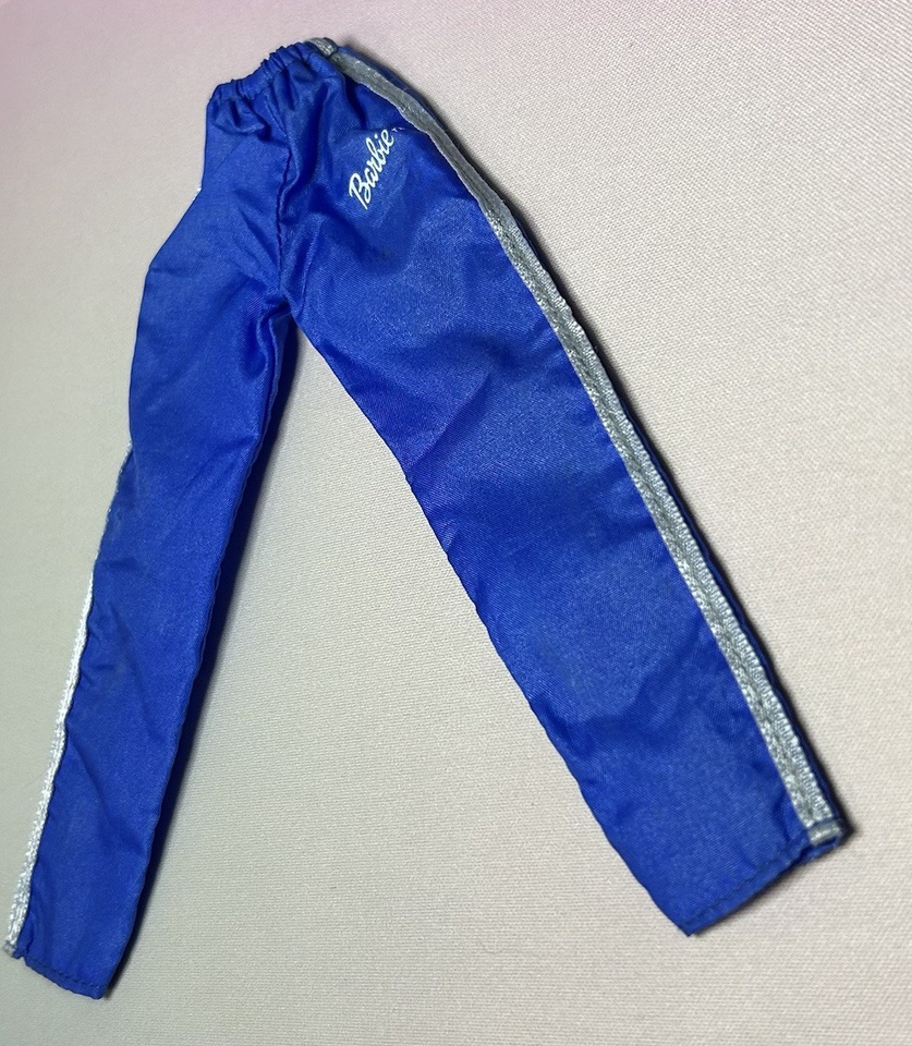 Vintage *Barbie* Clothes: Blue Jogging Pants, Silver Logo & Stripe 1999 ...