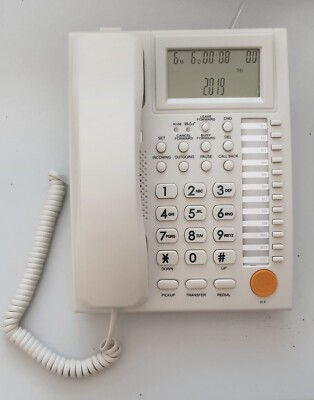 Telefono da ufficio PH-206 bianco con grande display, per centralini ...