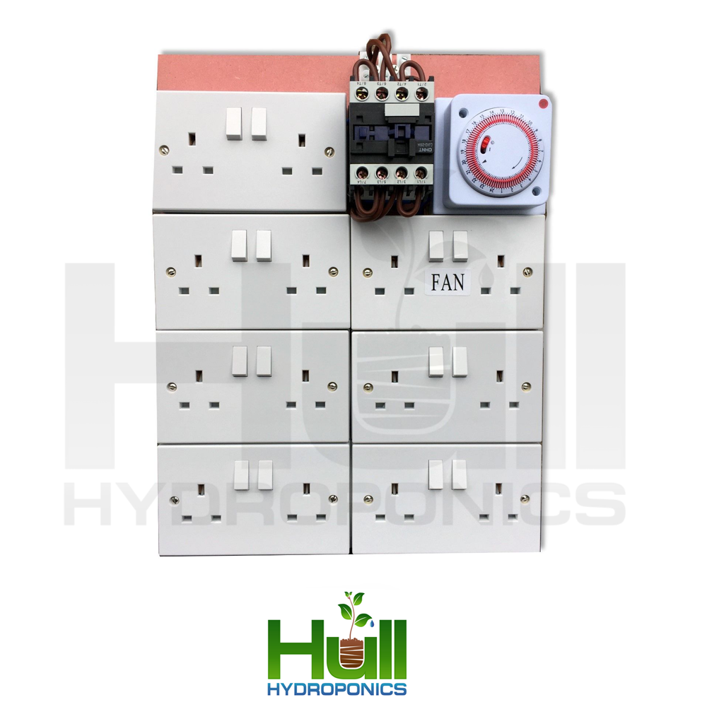 12/14/16/18 Way MDF Contactor Board 40a Hydroponics Grow Light Socket Timer | eBay UK