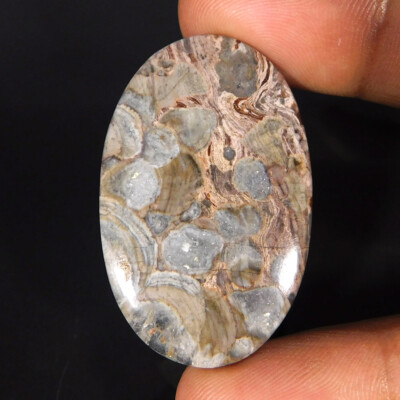 Natural Mushroom Rhyolite Untreated Oval Cabochon Loose Gemstone 29 ...