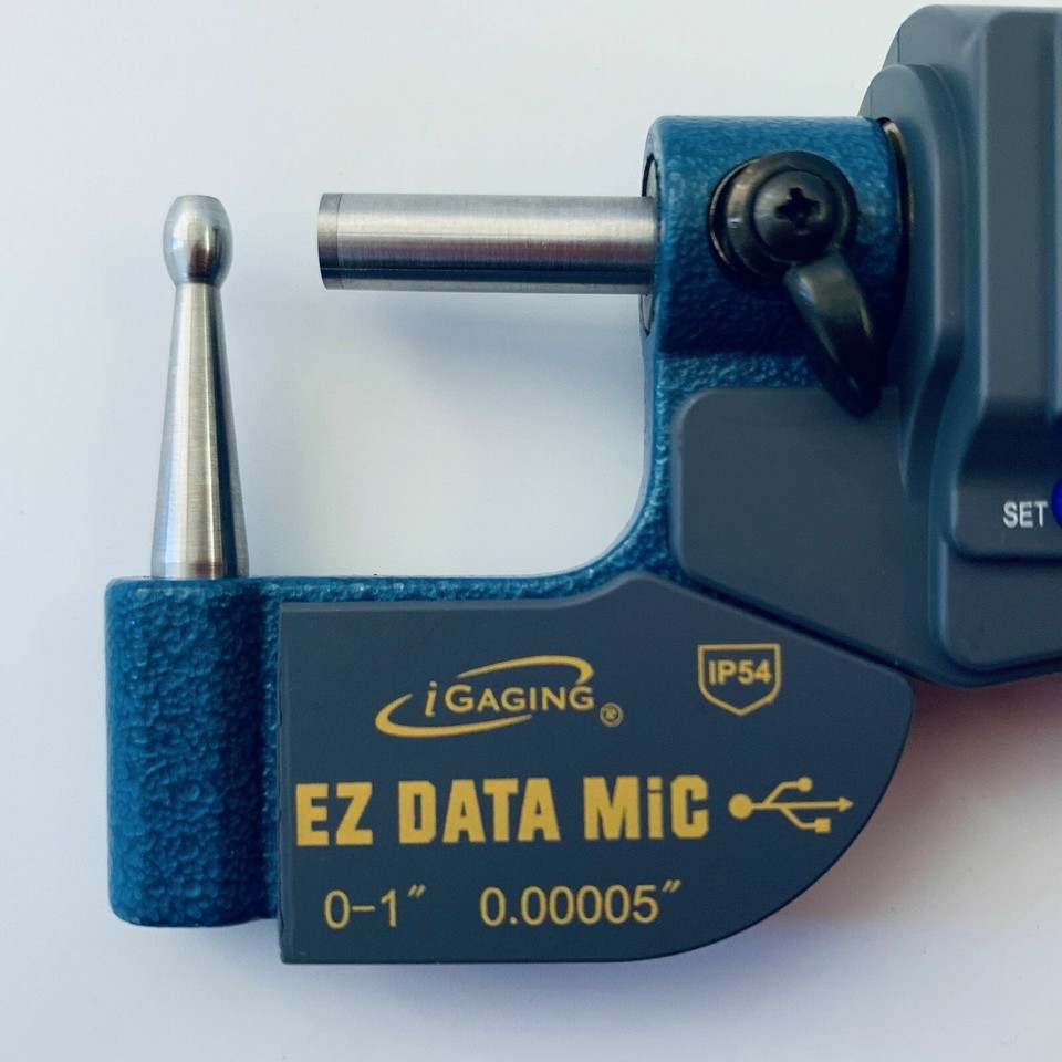 Tube Micrometer / IP54 / Tube Ball Spherical Anvil / XLarge LCD 0-1"/0. ...