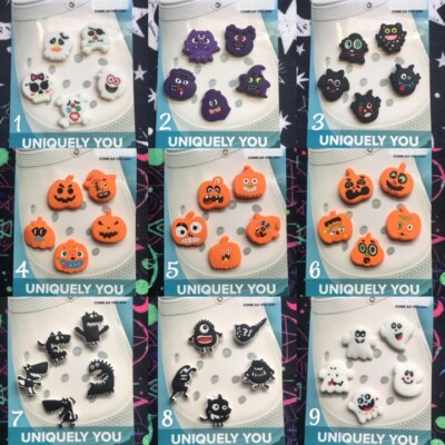 Crocs Handmade jibbitz 5pc Spooky Halloween Ghost Skull shoe charms Set ...
